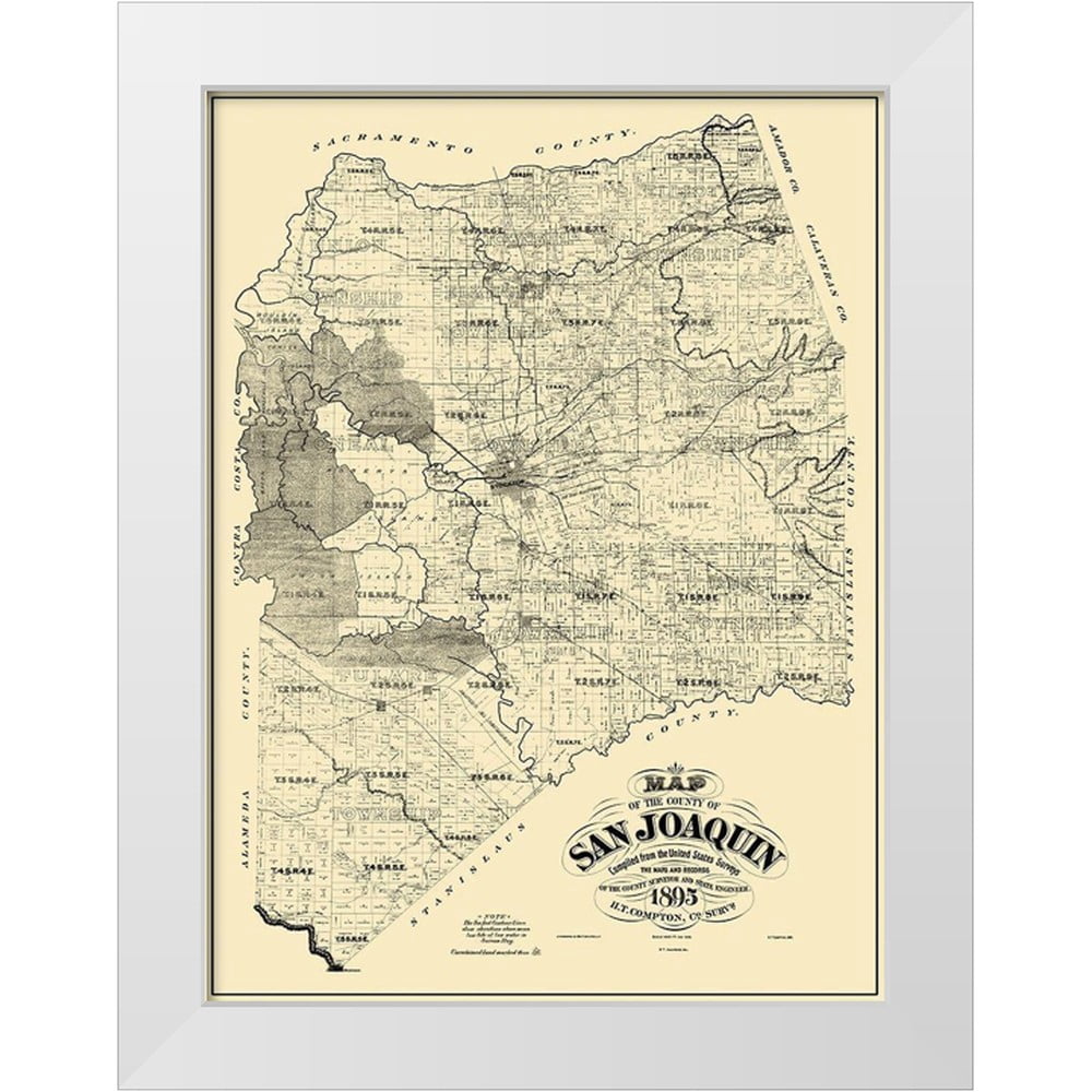 Compton 19x24 White Modern Wood Framed Museum Art Print Titled - San ...