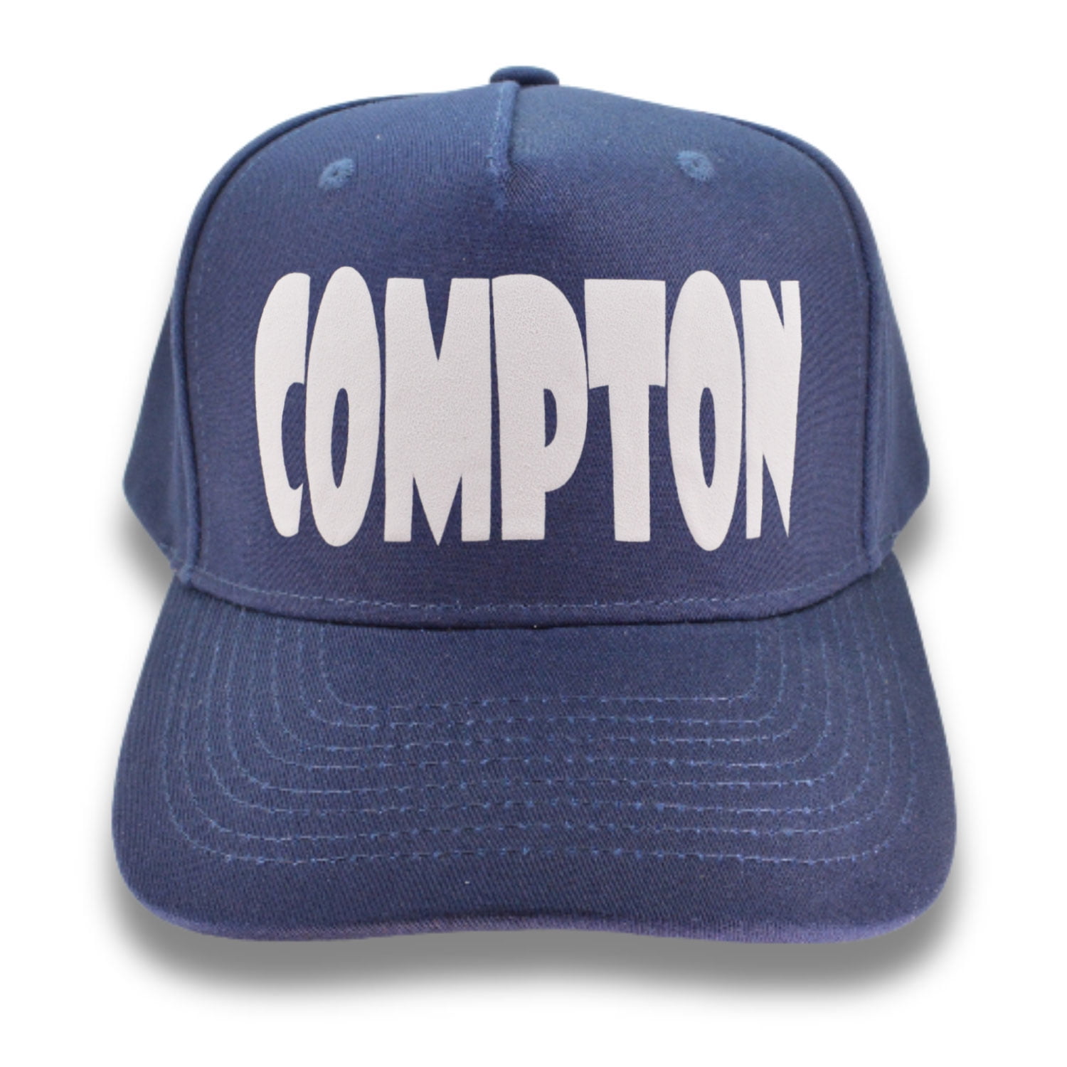 Compton 3D Puff Printed Classic Cap [ Navy ] 5 Panel Curved Cotton ...