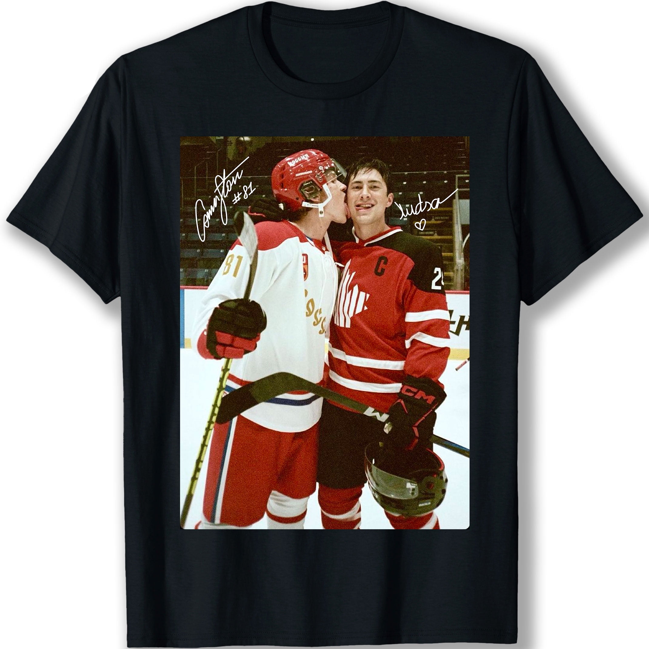 Compton #81 Vintage Hockey Players Graphic T-Shirt with Sweet Cheek ...