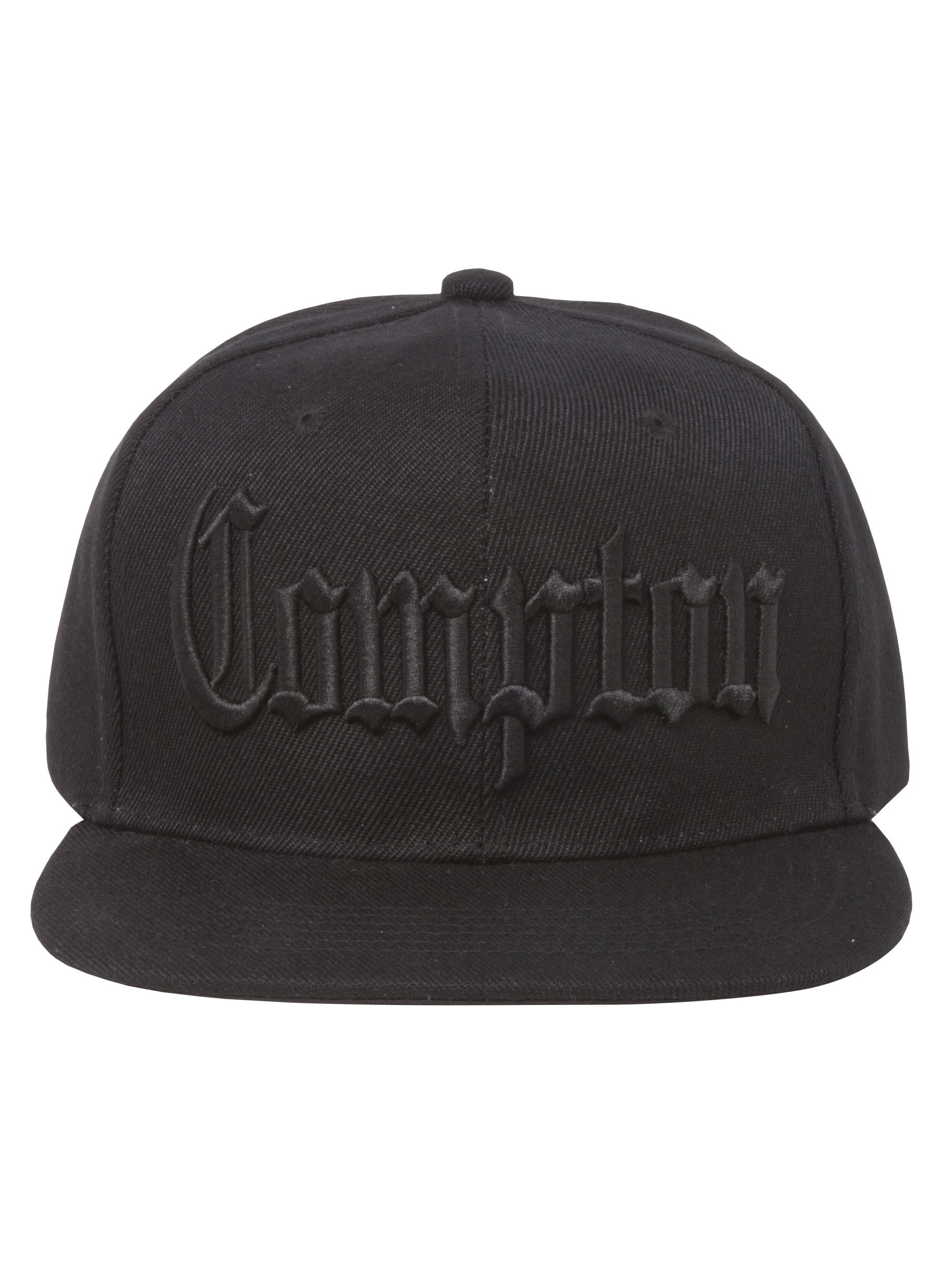 Compton Blackout Olde English Font Black Snapback Hat - Walmart.com