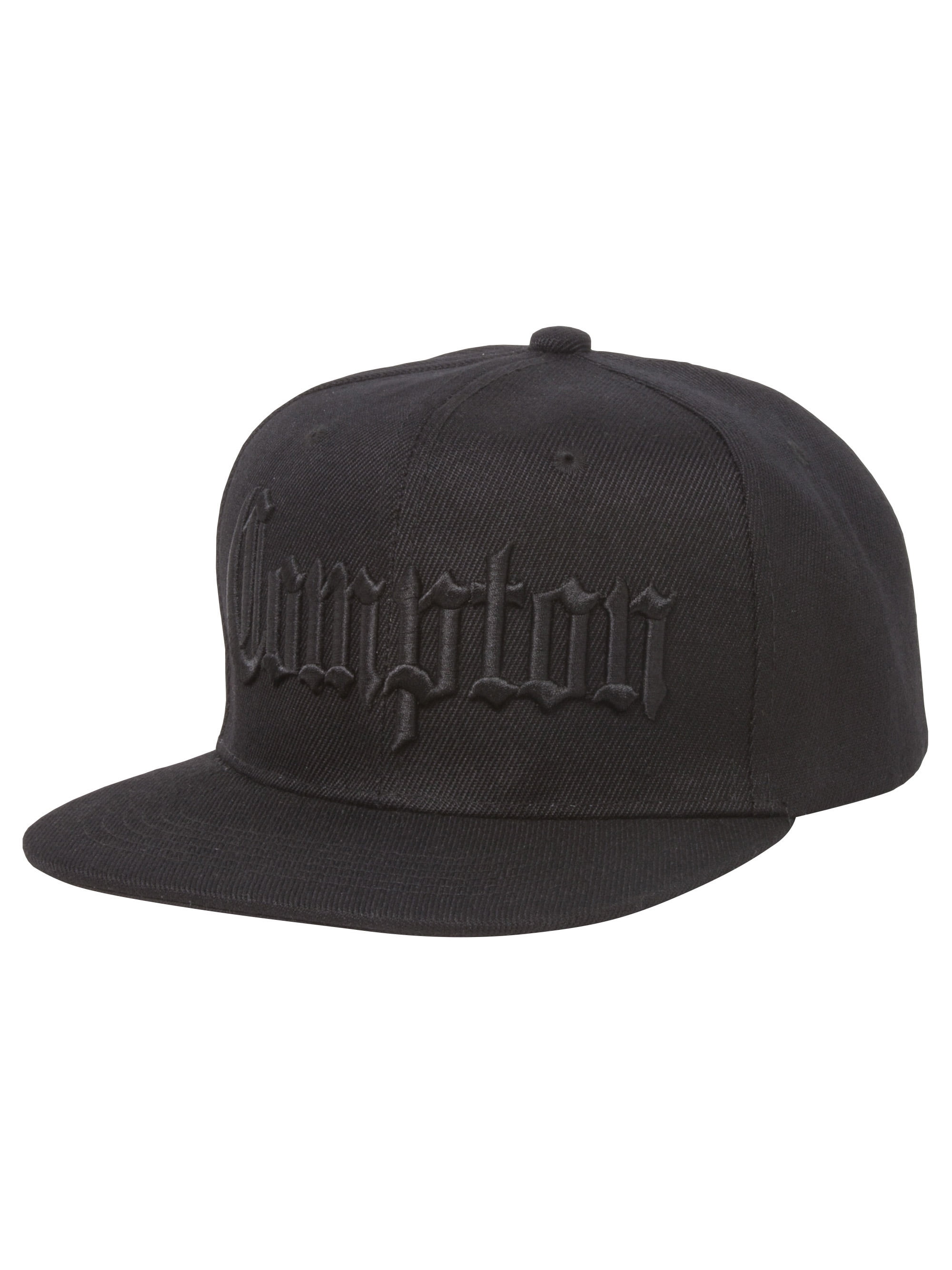 Compton Blackout Olde English Font Black Snapback Hat - Walmart.com
