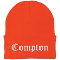 Compton Embroidered Beanie Knit Watch Skull Cap with Old English ...