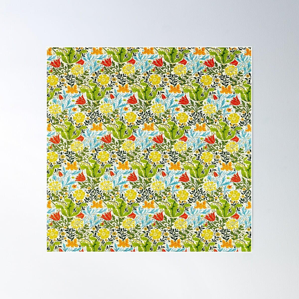 Compton Spring Flower Garden Pattern Poster Wall Art, Modern Wall Decor ...
