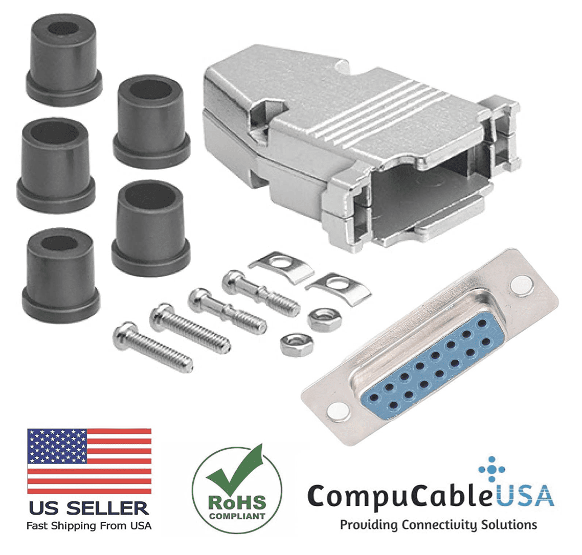 CompuCablePlusUSA.com Best DB15 Female Solder Cup Connector Kit With ...