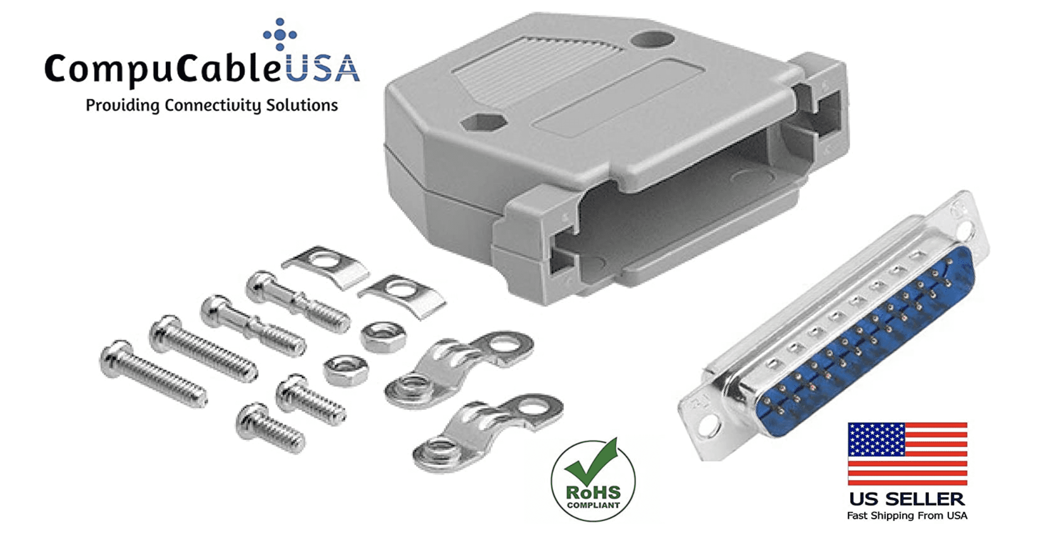 CompuCablePlusUSA.com Best DB25 Male Solder Cup Connector Kit With ...