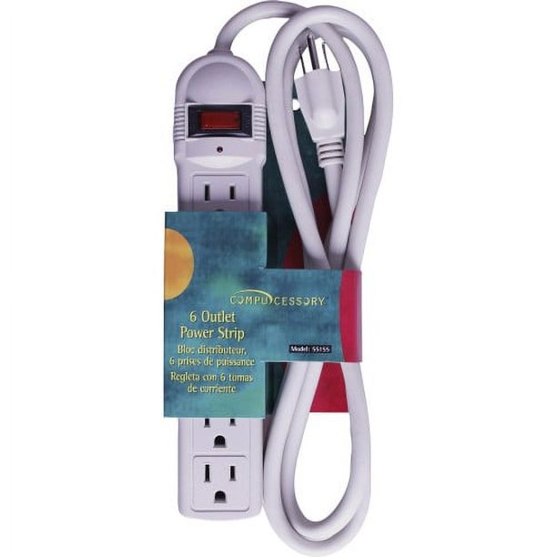 Compucessory 6-Outlet Power Strips (55155) - Walmart Business Supplies