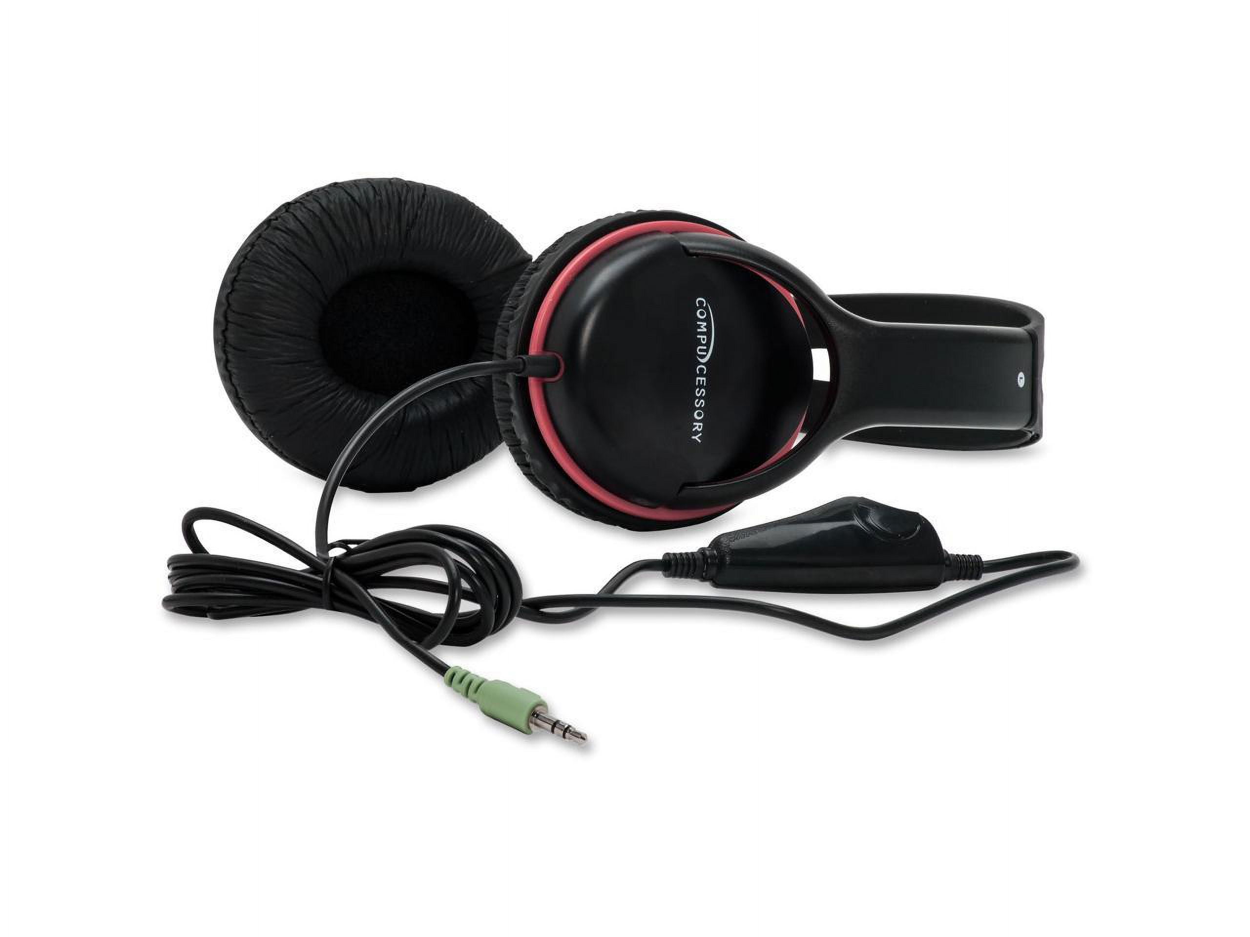 Compucessory, CCS15153, Stereo Headset with Volume Control, 1, Black ...