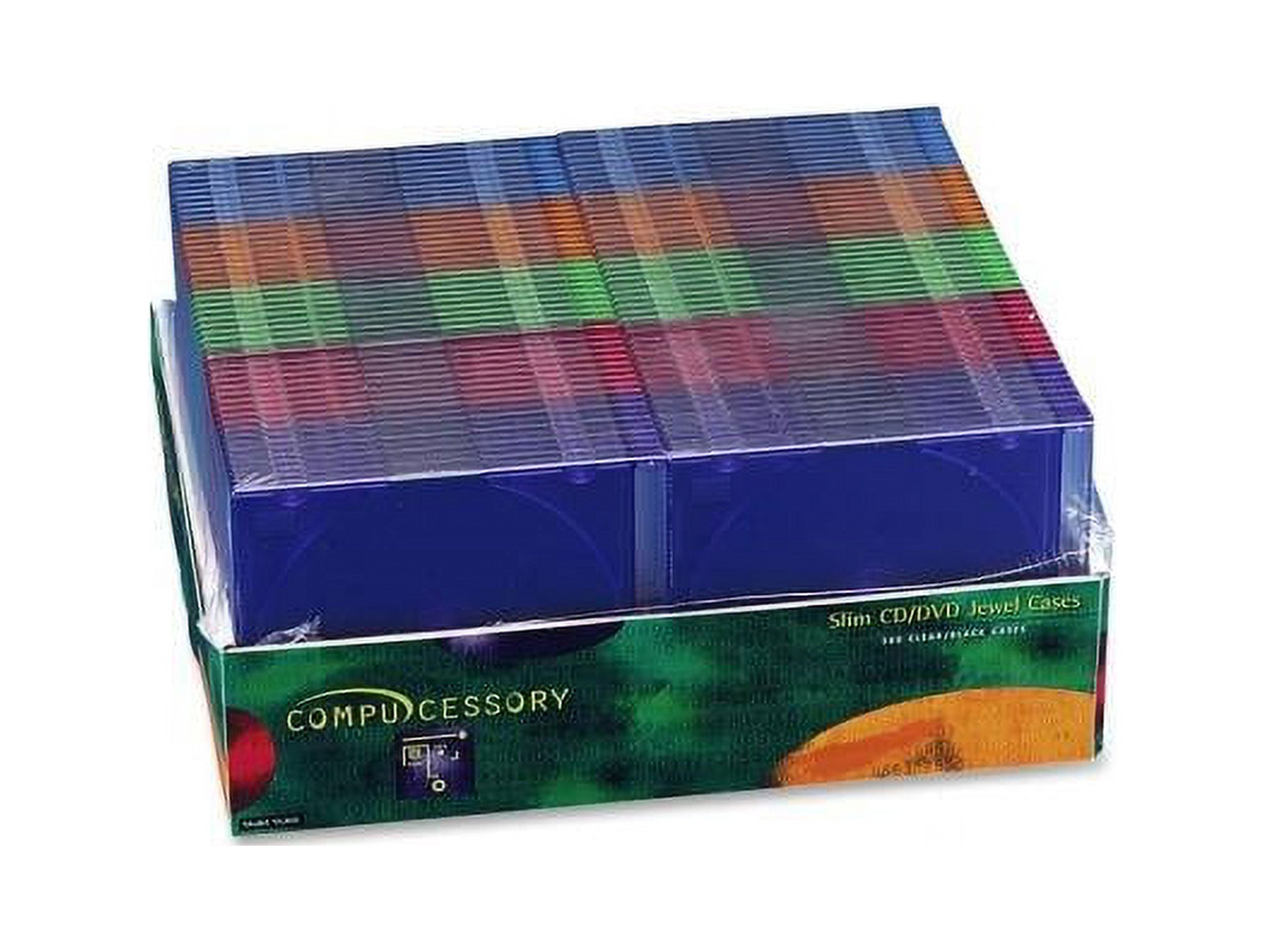 Compucessory, CCS55401, Slim CD/DVD Jewel Cases, 100, Black - Walmart.com