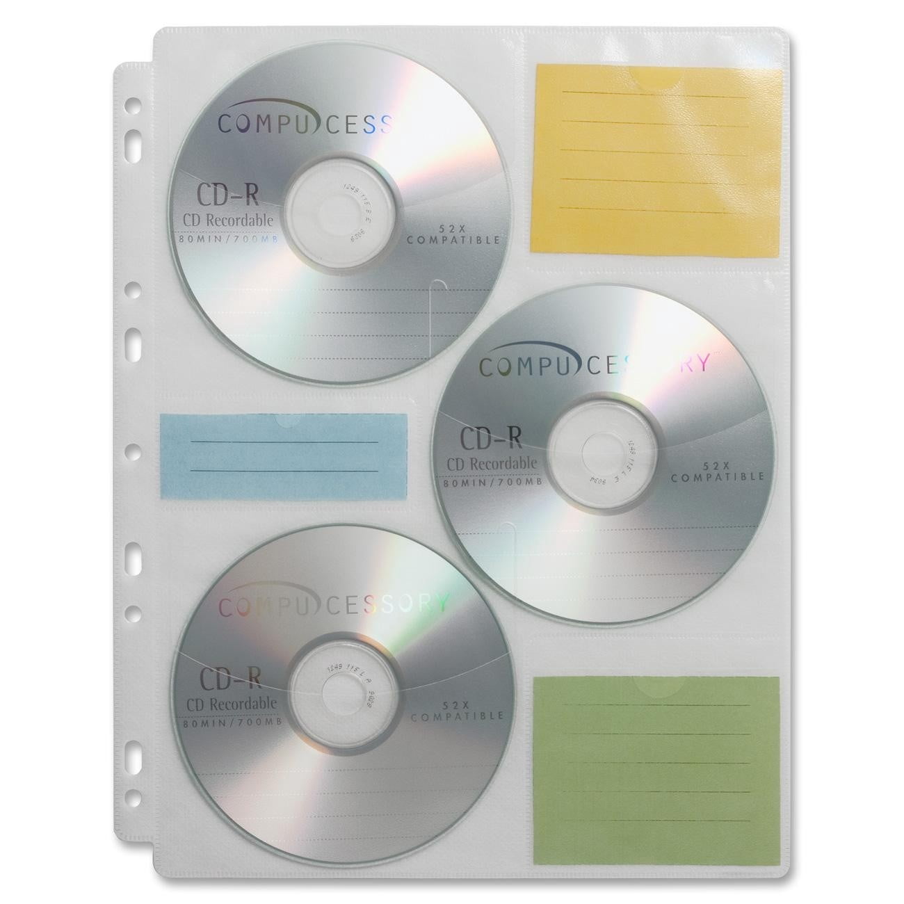 Compucessory CD/DVD Ring Binder Storage Pages - 25 per pack - Walmart ...