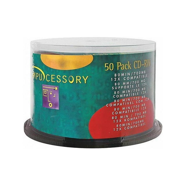 Compucessory CD Rewritable Media - CD-RW - 12x - 700 MB - 50 Pack 120mm - 1.33 Hour Maximum ...