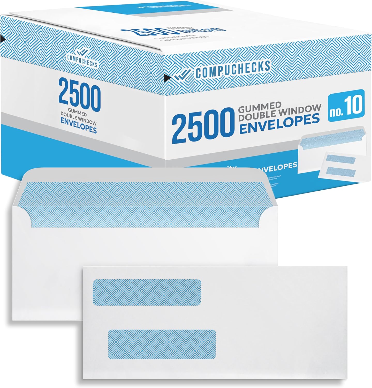 Compuchecks Double Window Envelopes #10- Gummed, Security Business ...