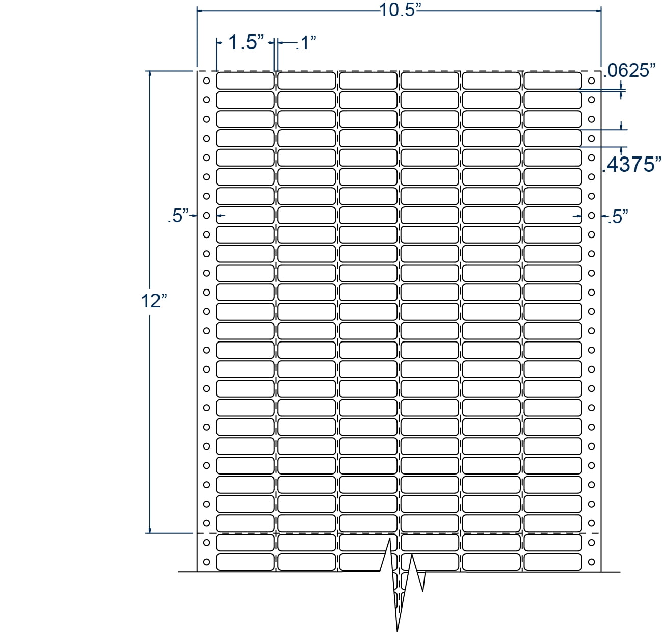 Compulabel 140657, Pin Fed Address Labels 6 Across 1 1/2 X 7/16 ...