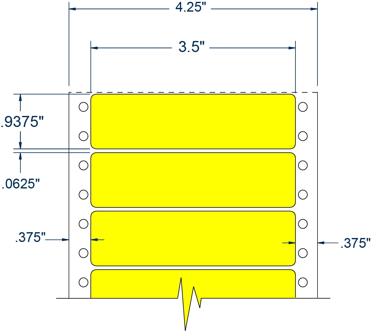 Compulabel 161403, Fluorescent Yellow Address Labels Pin Fed 3 1/2 X 15/16 - Walmart.com