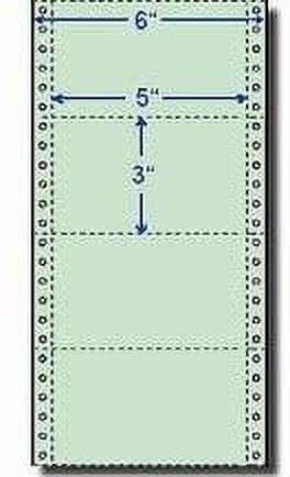 Compulabel 210306 Green, 1 Across, Continuous, Pin Feed Cards for Dot ...
