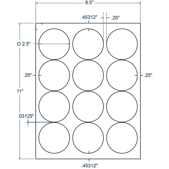 Compulabel 310656, Circular Labels 2 1/2 White Round Label For Dot ...