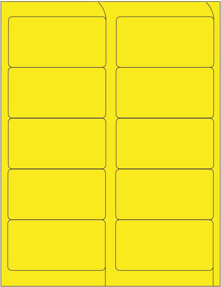 Compulabel 312186 Fluorescent Yellow Address Labels for Laser Printers ...