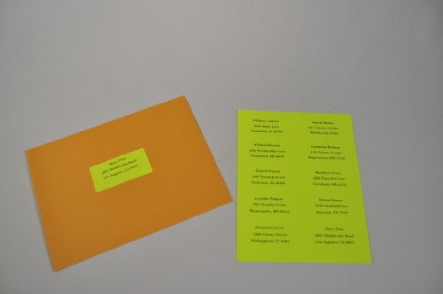 Compulabel 312186 Fluorescent Yellow Address Labels for Laser Printers, 4 x 2 Inch, Permanent ...
