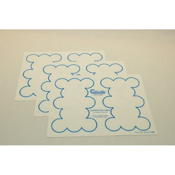 Compulabel 312862 White CD/DVD Hub Labels for Laser and Inkjet Printers ...