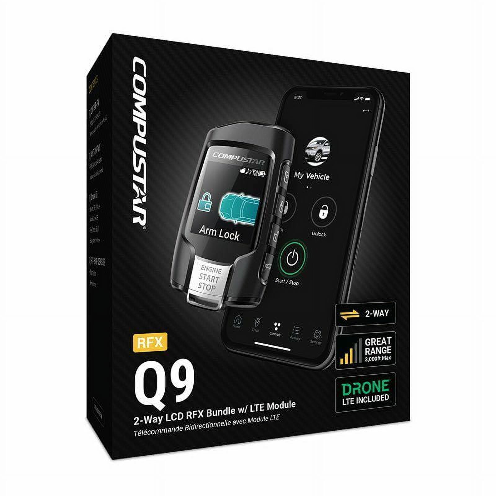 Compustar RFX-2WQ9-FM Q9 3000' Range 2-Way LCD Remote RFX Bundle w/ LTE ...