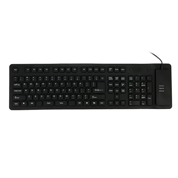 Computer 108 Keys USB Silicone Flexible Foldable Keyboard Waterproof ...