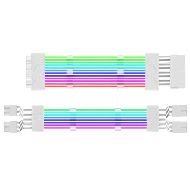 Computer 18AWG ARGB Sync PSU Power Supply Extension Cable Kit ATX 24PIN ...