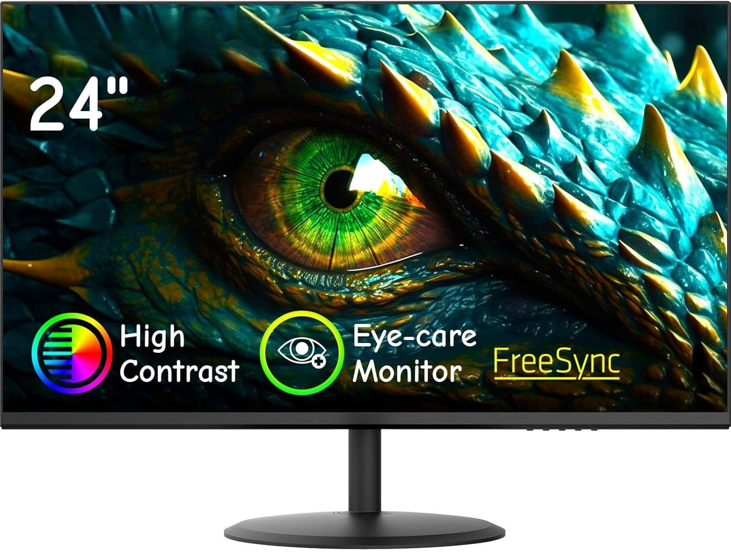 Computer 24 inch Eye Care 1080P Display ,VGA Ports with 178? Viewing ...
