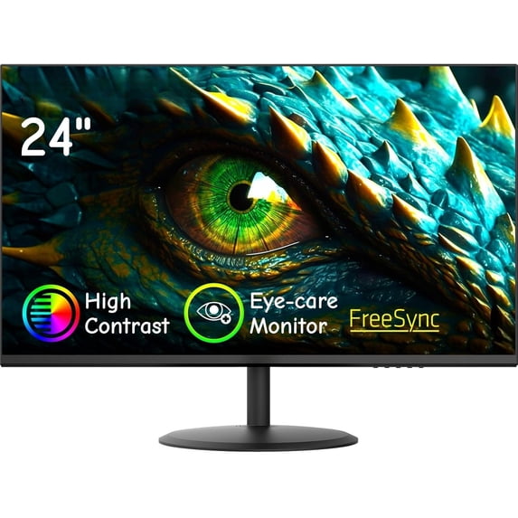 Computer 24 inch Eye Care 1080P Display ,VGA Ports with 178? Viewing ...
