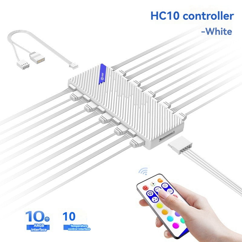 Computer ARGB Controller 5V 3Pin PWM Temperature Control Dual 10 ...