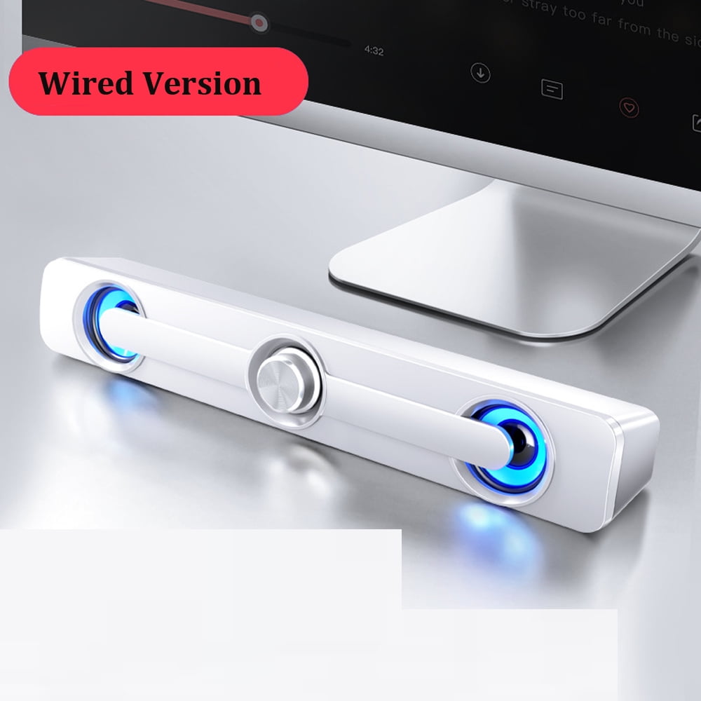 Computer Active Speaker USB Bluetooth/Wired Versions with Lights Volumn ...