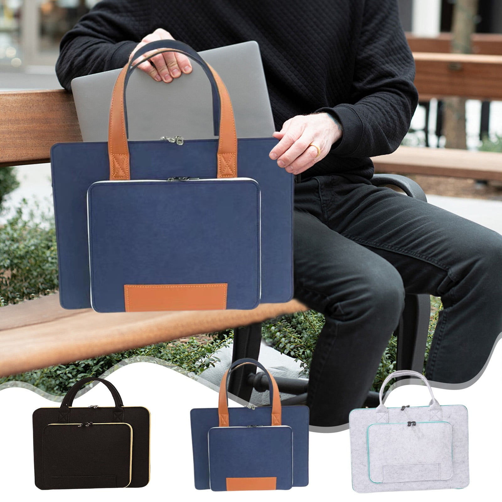 Computer Bag, Large Capacity Business Laptop Liner Storage Bag ...