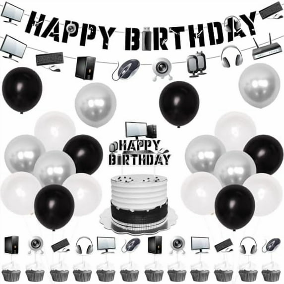 Computer Birthday Party Decoration Man, Computer Theme Happy Birthday ...