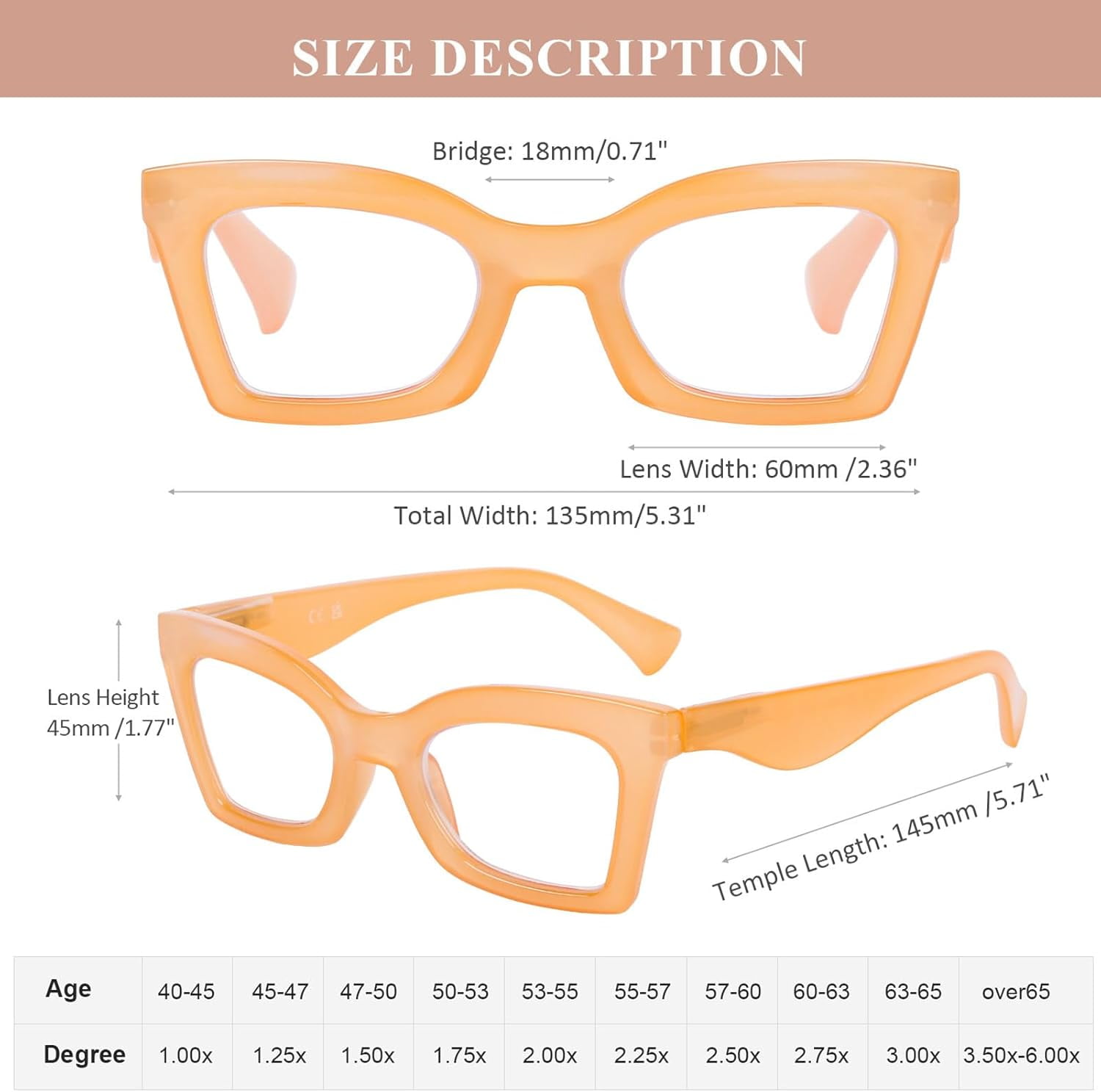Computer Blue Light Blocking Reading Glasses Women Oversized Fashion ...
