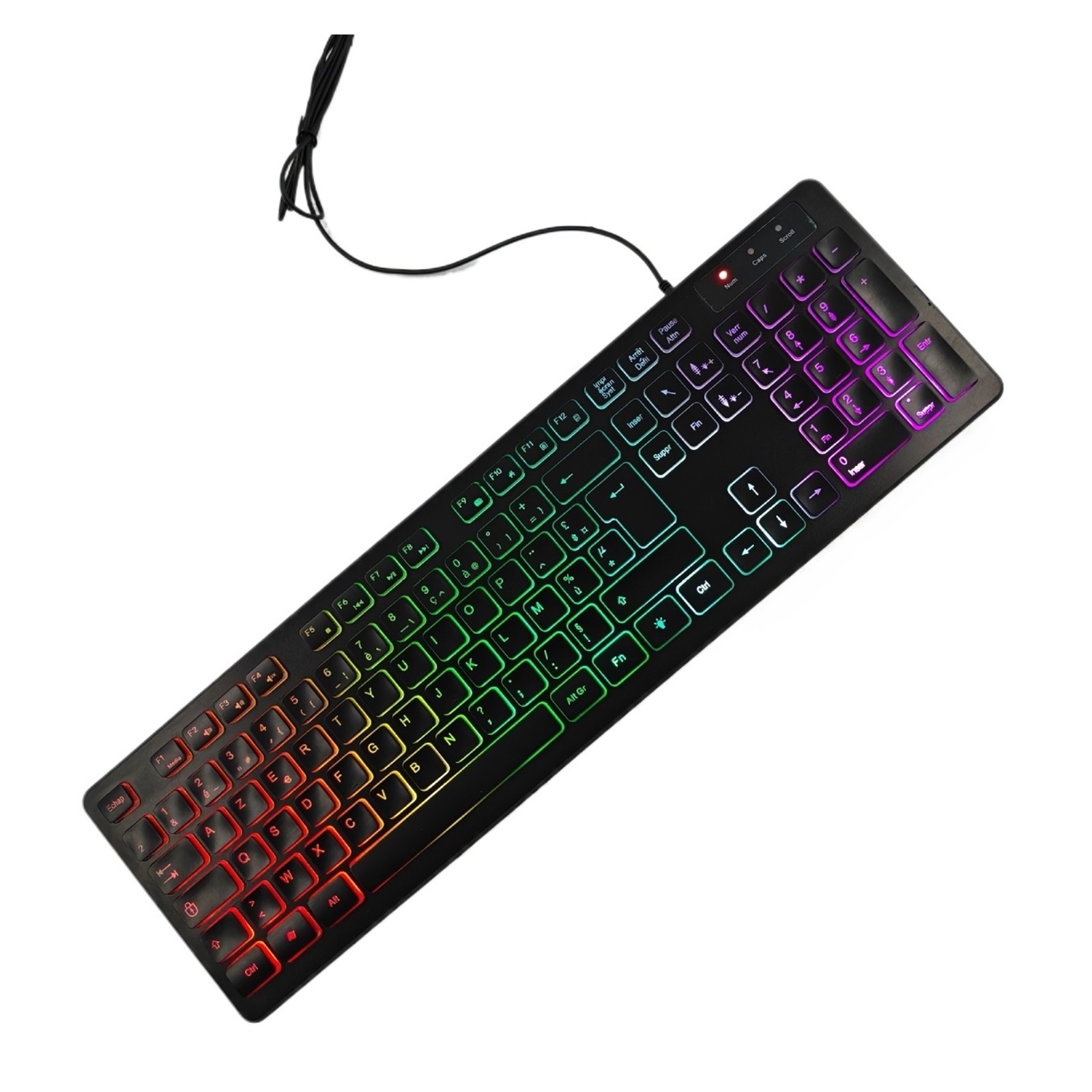 Computer Board Game Keyboard Light Backlit RGB Silent Wired Keyboard ...