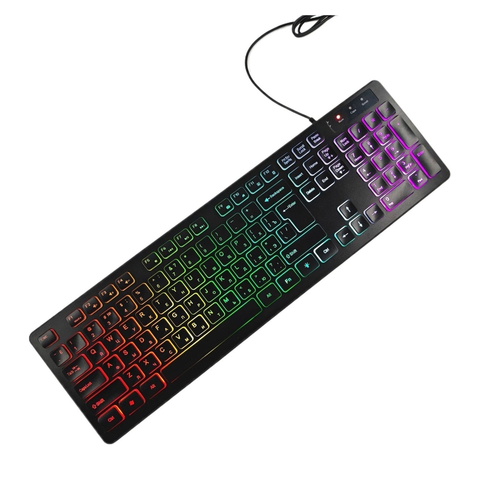 Computer Board Game Keyboard Light Backlit RGB Silent Wired Keyboard ...