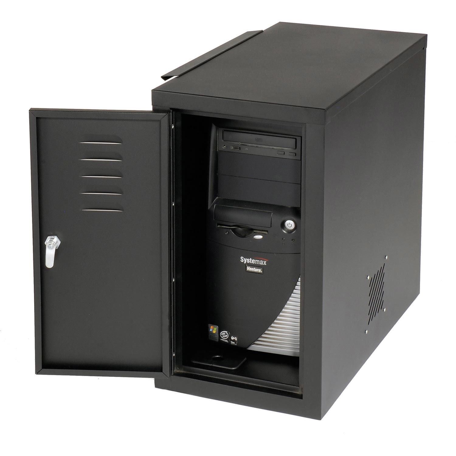 Global Industrial CPU Enclosed Side Car Cabinet 12""W x 22-1/2""D x 21 ...