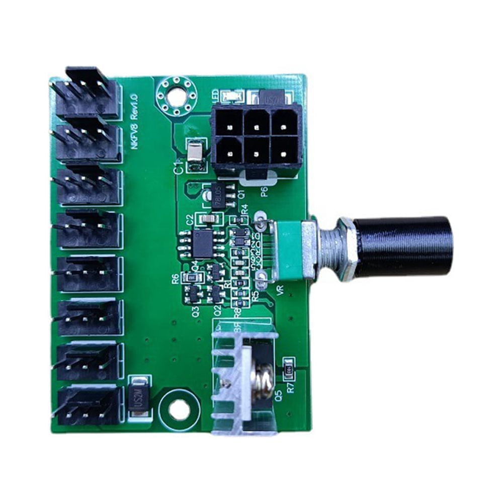 Computer Case 12V Miner Fan Speed Controller 8-Channel Fan Hub PWM High ...