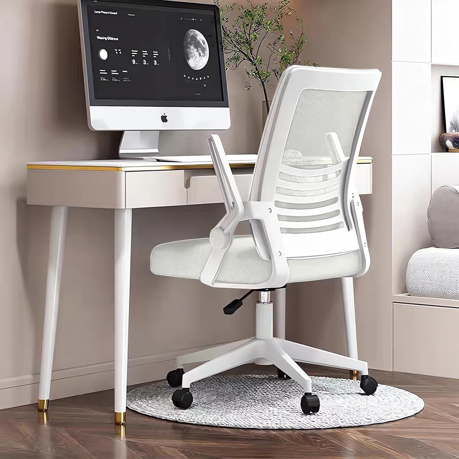 Computer Chair Ergonomic Office Chair Home Office Lumbar Support Padded ...