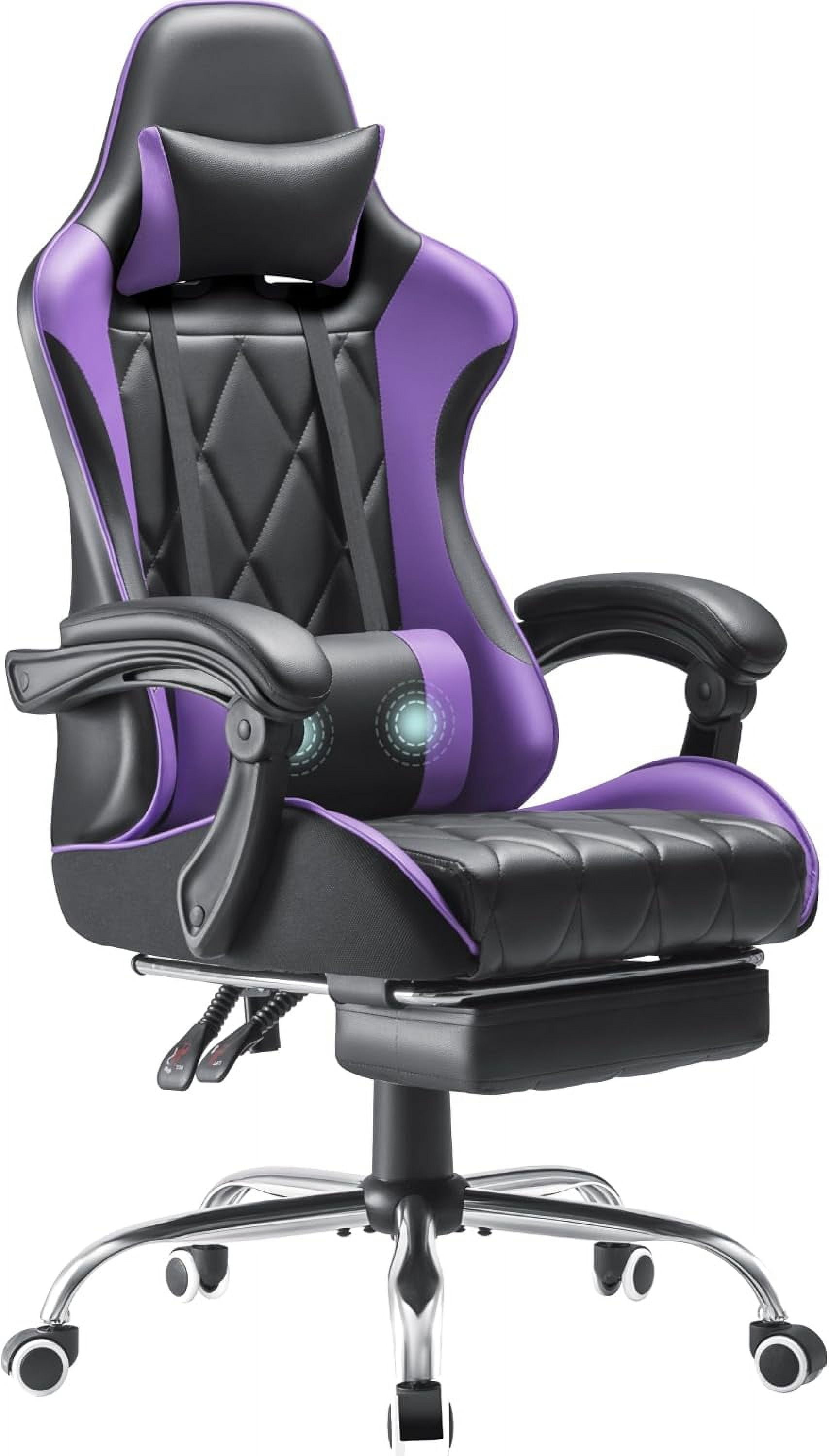 Computer Chair with Footrest and Massage Lumbar Support, Ergonomic High ...
