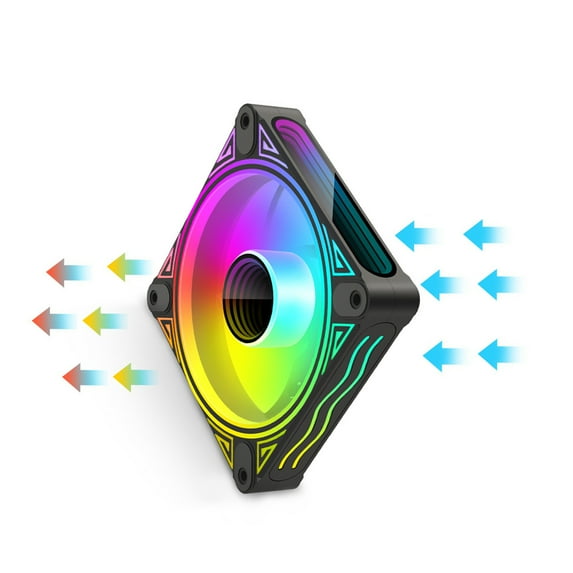 Computer Chassis Cooling Fan 12cm ARGB Lighting PWM Speed Control ...
