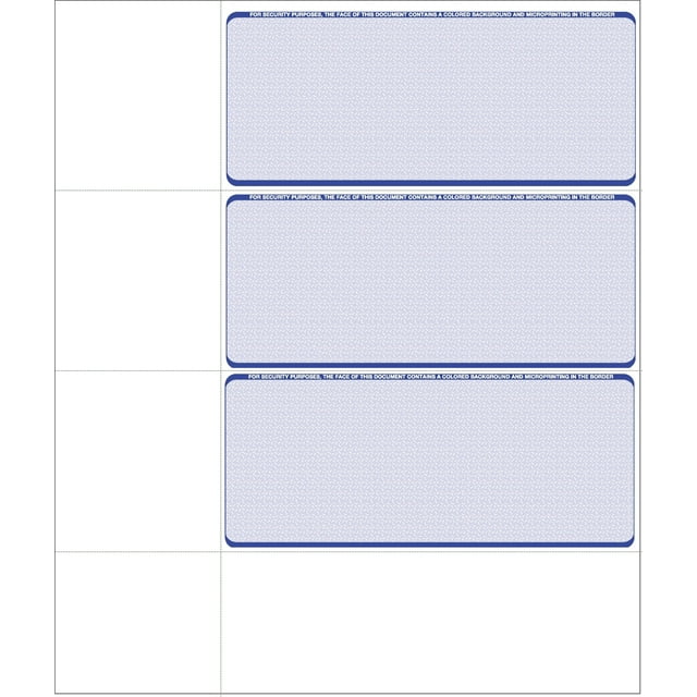 Computer Check Paper - Blank Personal Wallet Checks 3 on a Page ...