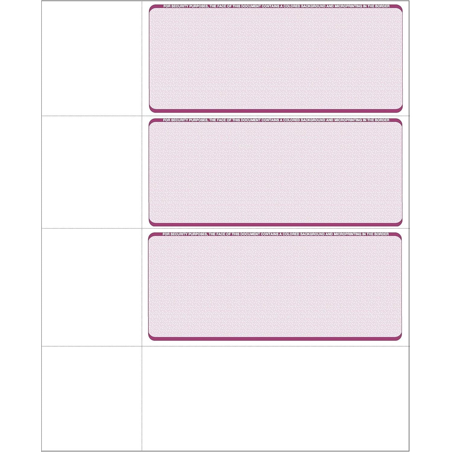 Computer Check Paper - Blank Personal Wallet Checks 3 on a Page ...