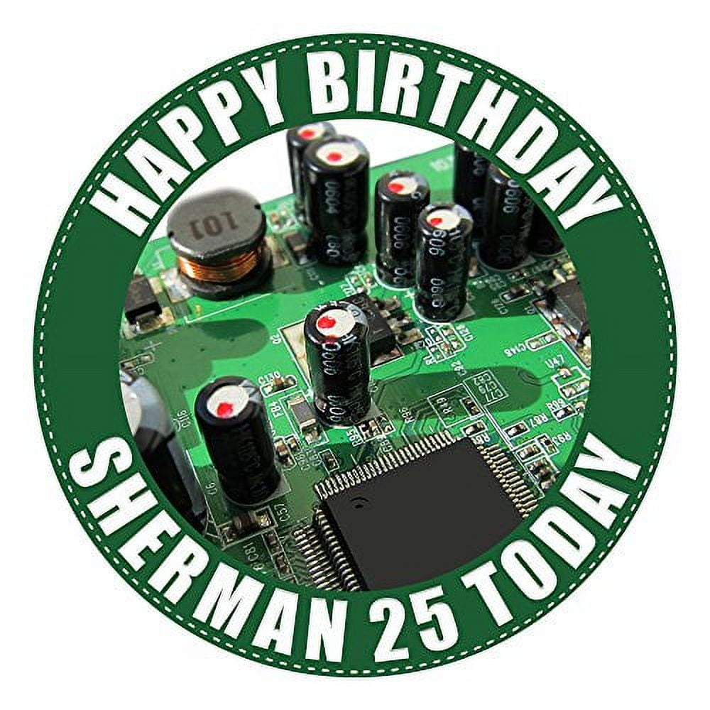 Computer Circuit Board Edible Frosting Image Cake Topper 7.5 Inch Round ...