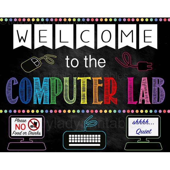Computer Classroom Metal Tin Signs Welcome To The Computer Lab Posters ...