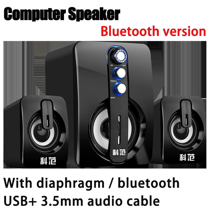 Computer Combination Speakers Subwoofer AUX USB Wired Bluetooth Audio ...
