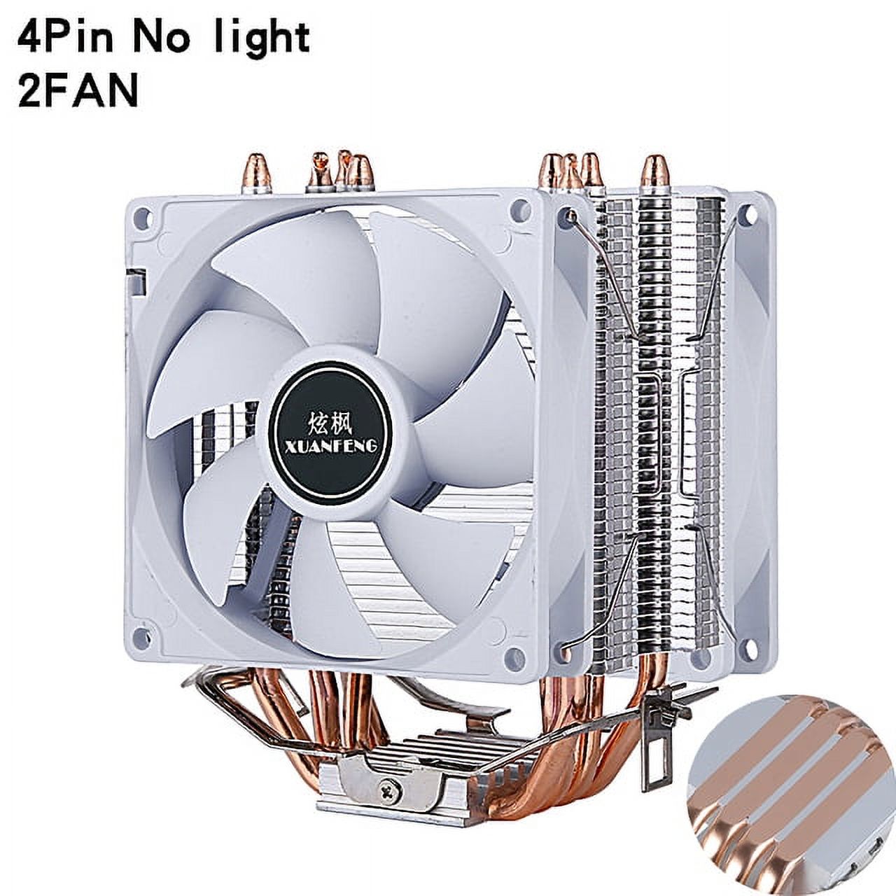 Computer Cooler Processor 2/4/6 Heat Pipe Air-cooled CPU Cooling Fan ...