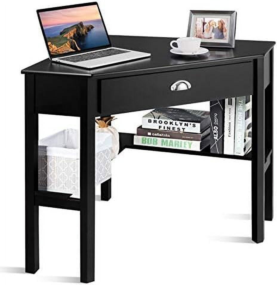 Computer Corner Desk Wood Compact Home Office Writing Worstation with ...