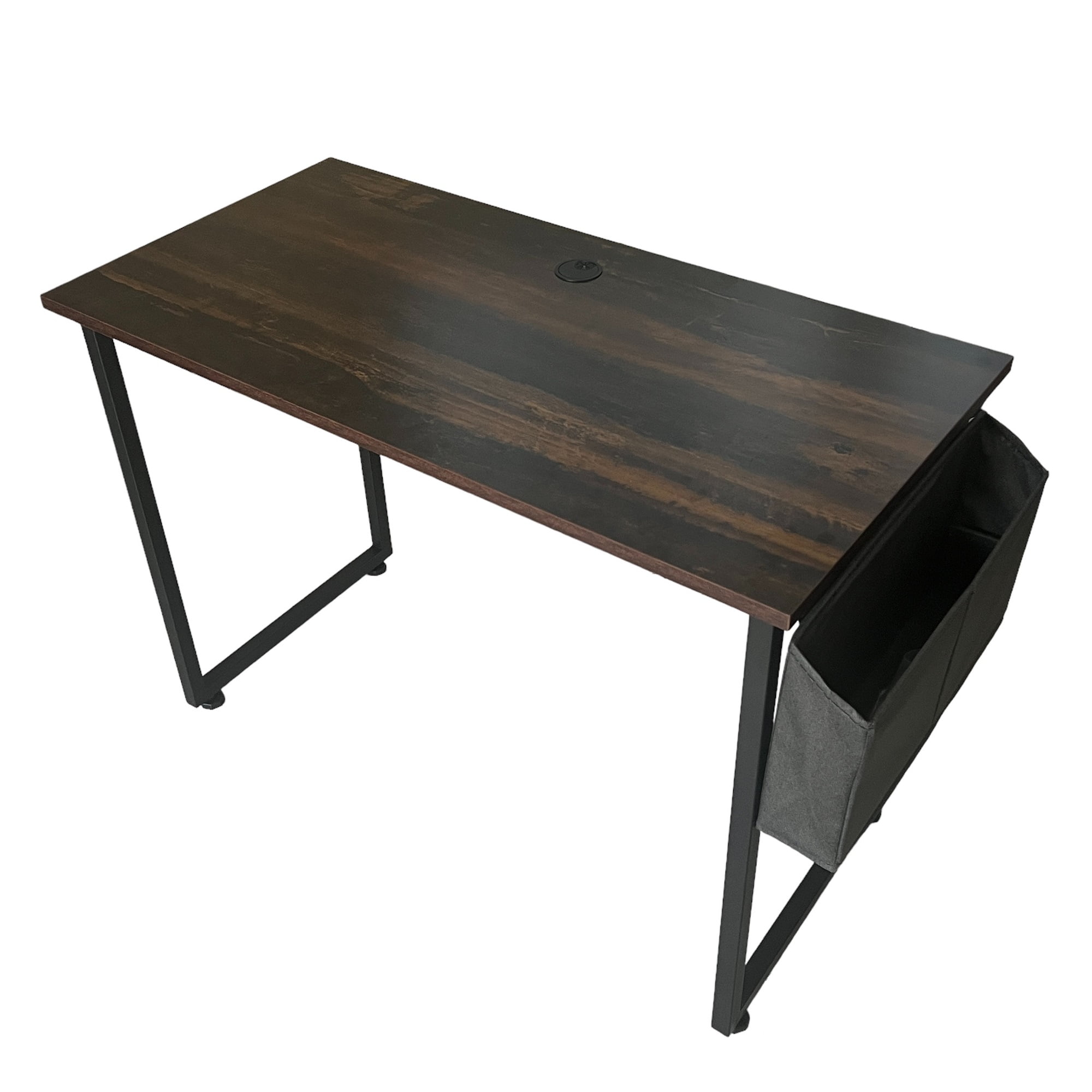 Computer Desk, 100 x 50cm Modern Style Study Desk with Side Storage Bag ...