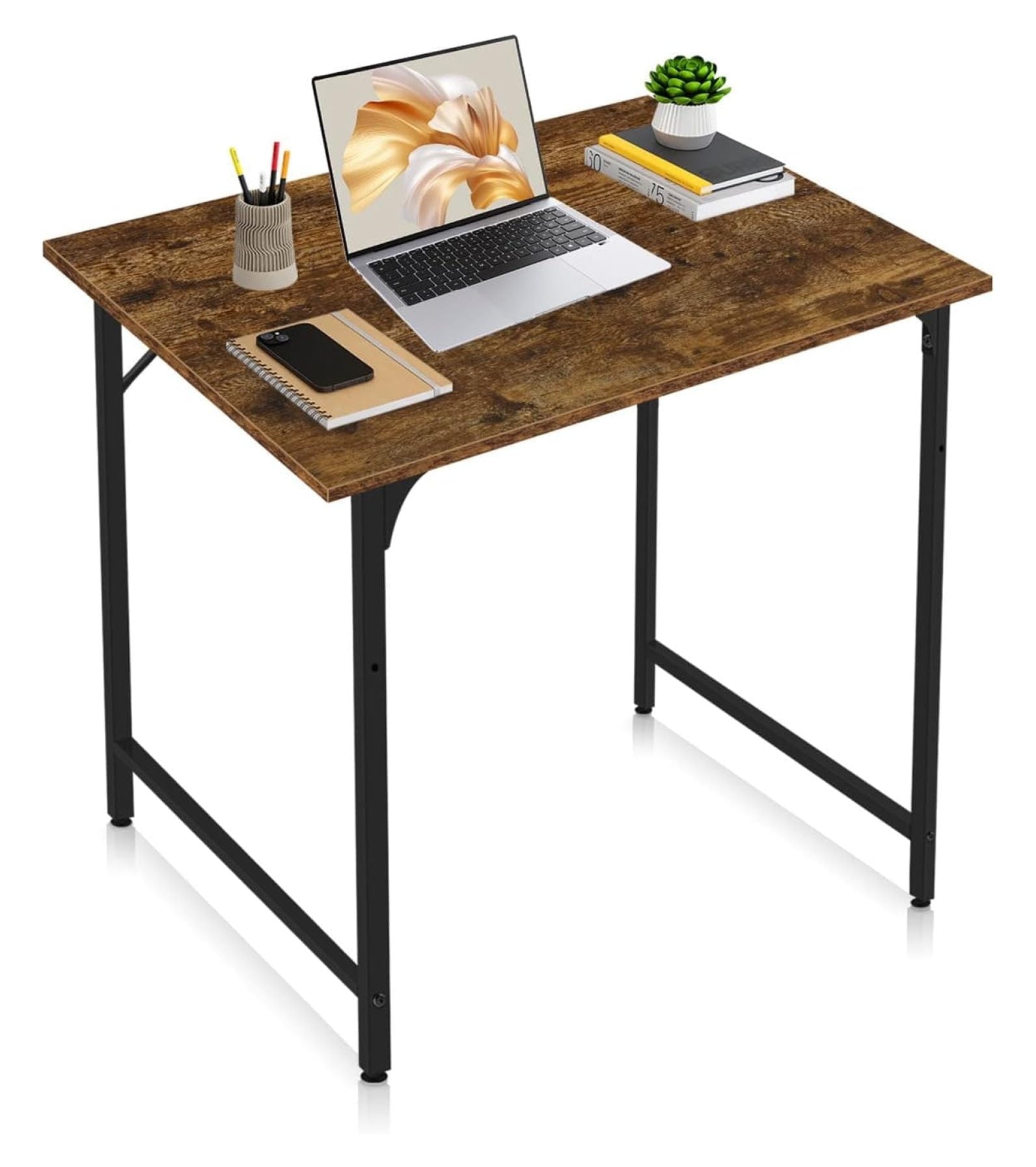 Boyaulia 32 Inch Office Desk with Metal Frame, Home Office Desk, Modern ...