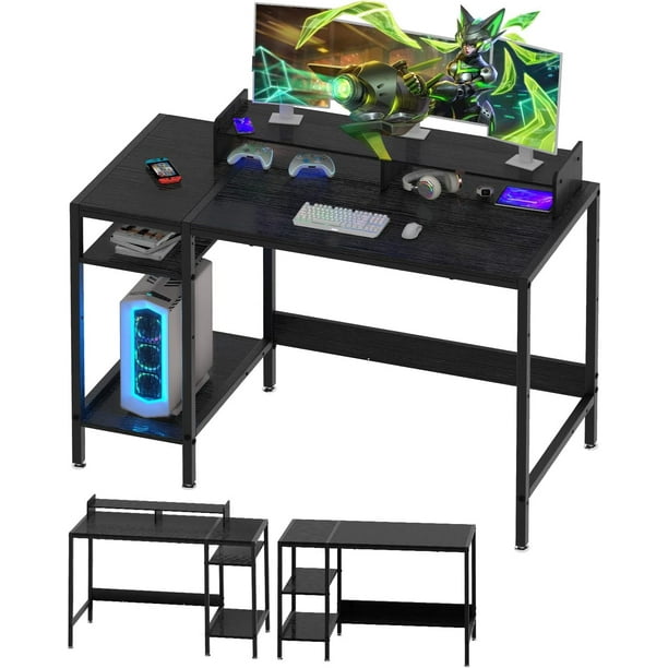 Computer Desk - 38” Gaming Desk, Home Office Desk with Storage, Small ...