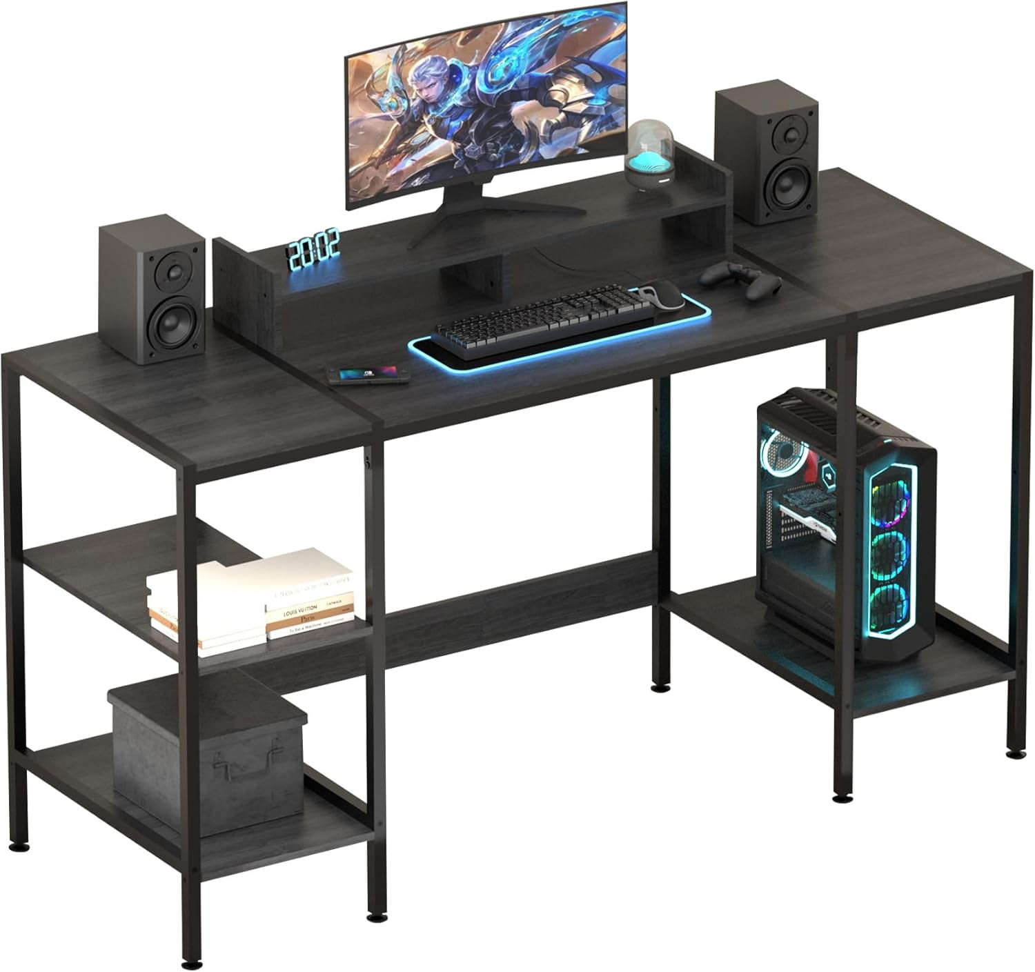 Computer Desk - 39 Inch Home Office Desk with Storage, Gaming Desk with ...